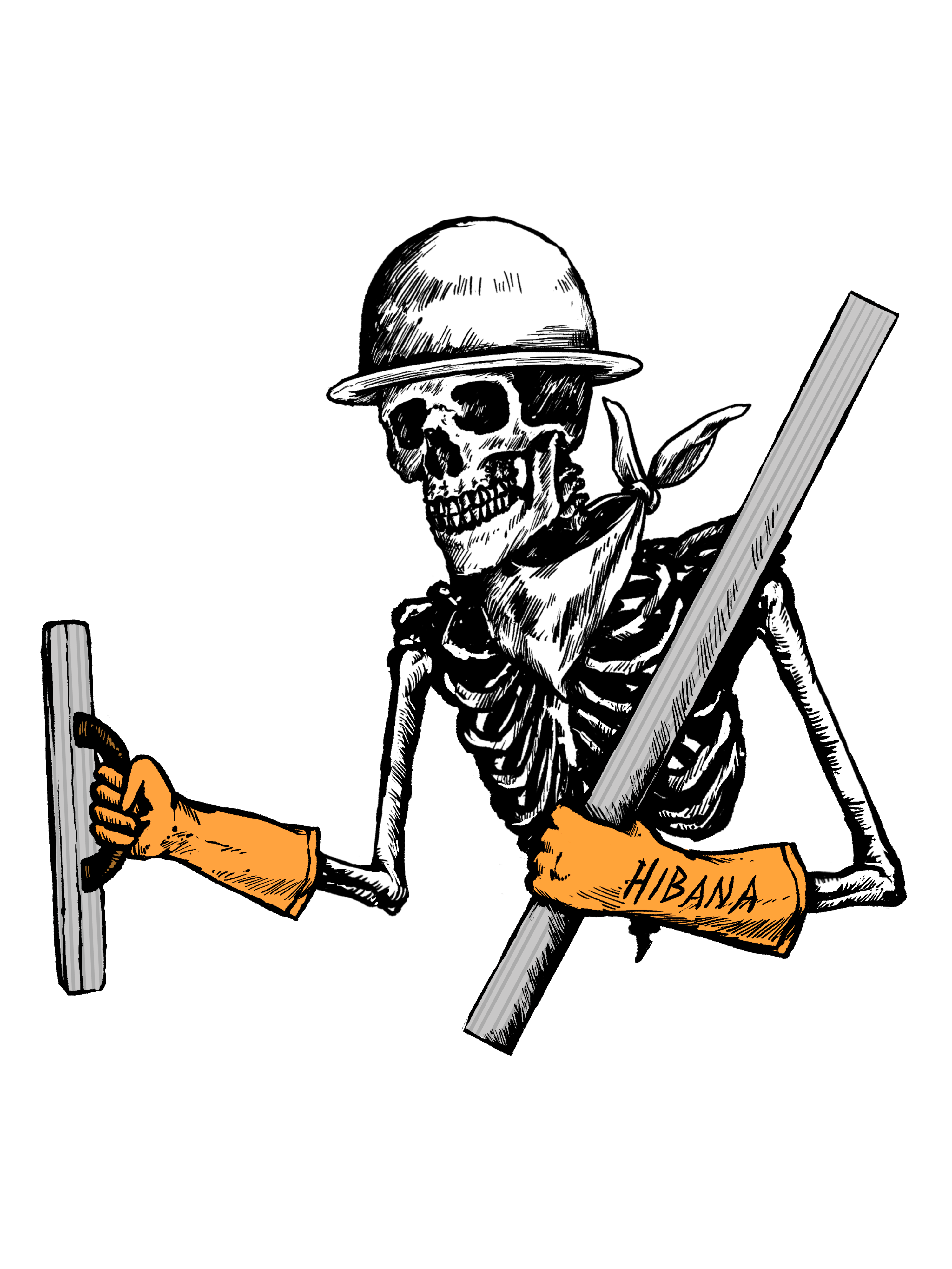 Concrete Skeleton Sticker – HIBANA WELDING CO
